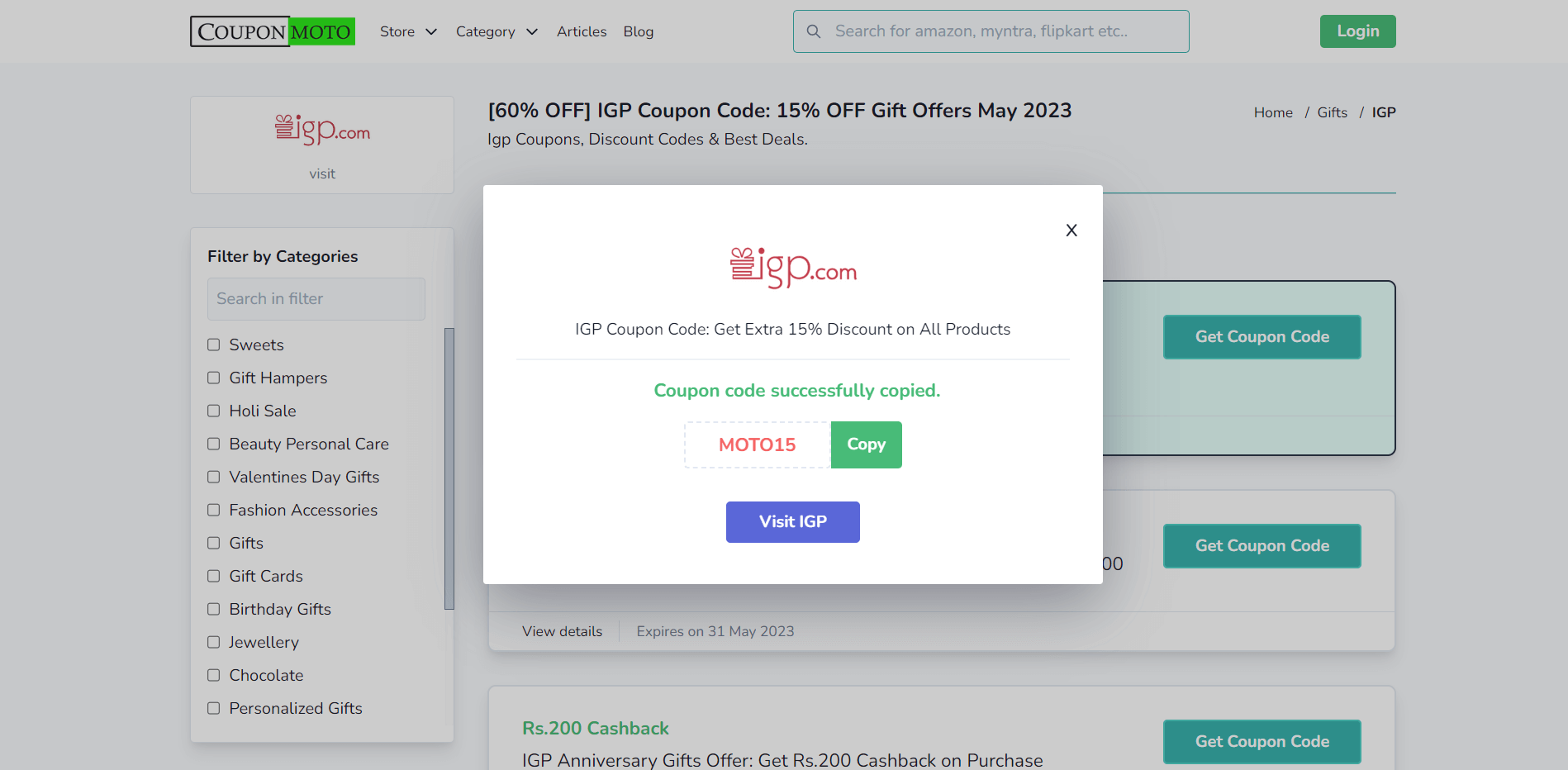 How to use IGP coupon code